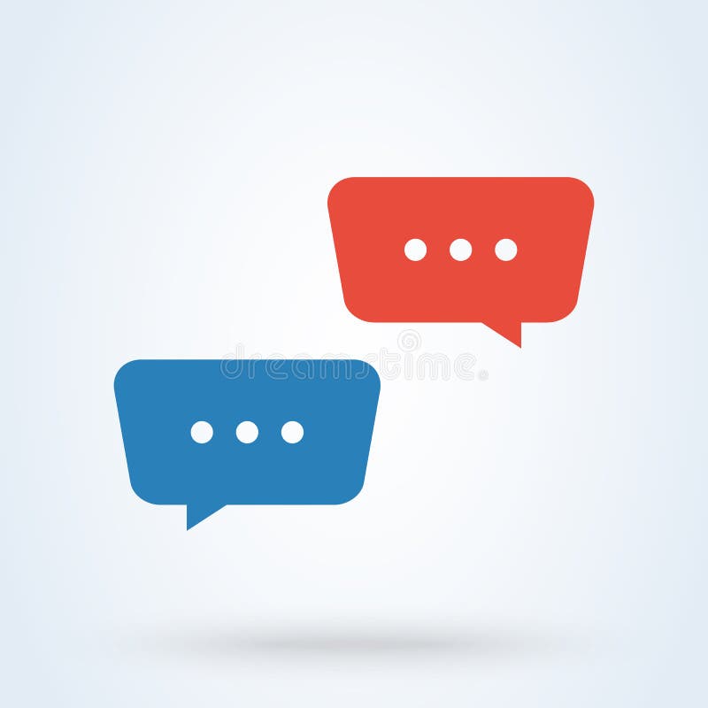 Two Speech Bubbles. Simple Vector Modern Icon Design Illustration Stock ...