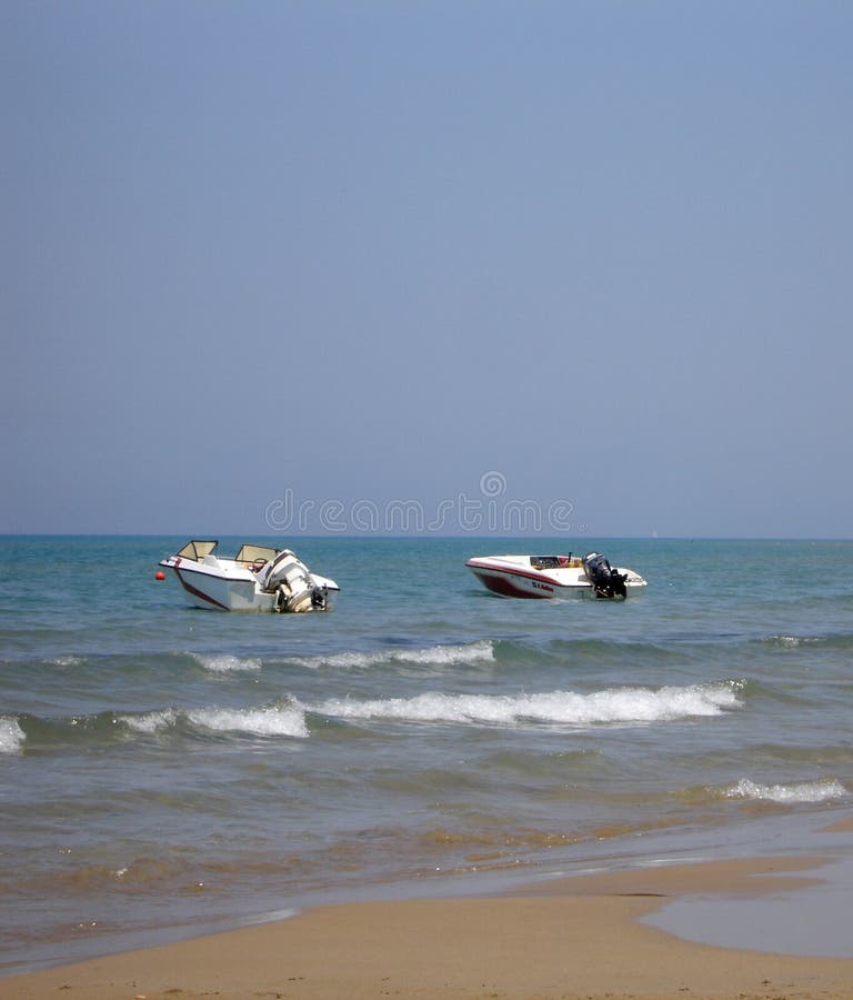 Two speed boats stock image. Image of boats, sand, summer - 188843