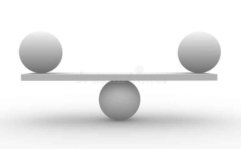 Two spheres in equilibrium stock illustration. Illustration of equal ...