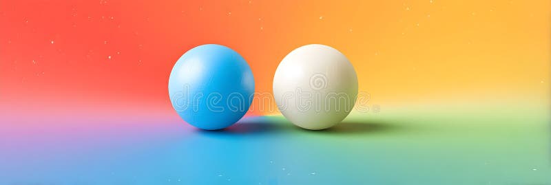 Two Spheres Against a Rainbow Gradient Background Featuring Color ...