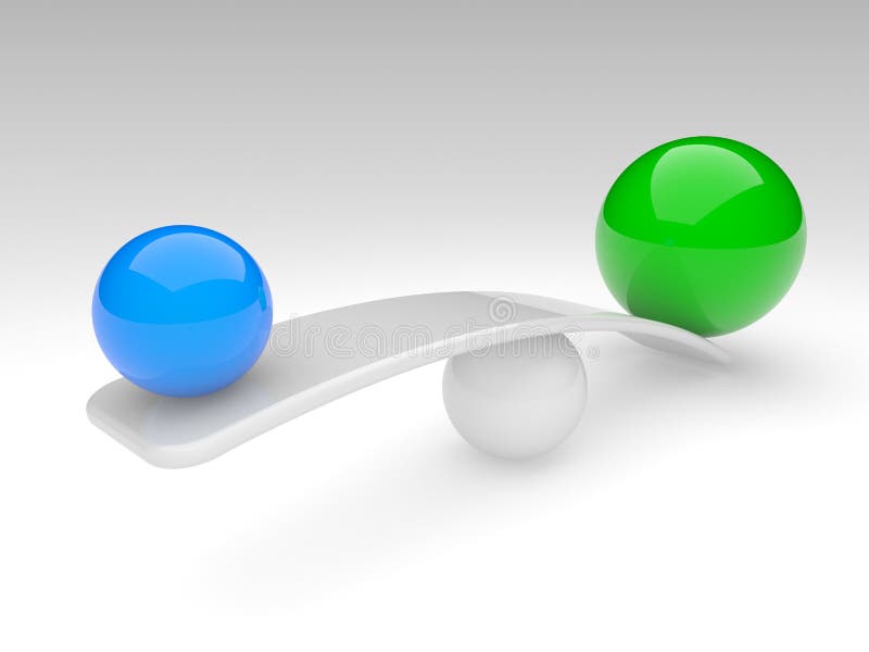 Two Spheres Compare (balance Concept) Stock Illustration - Illustration ...