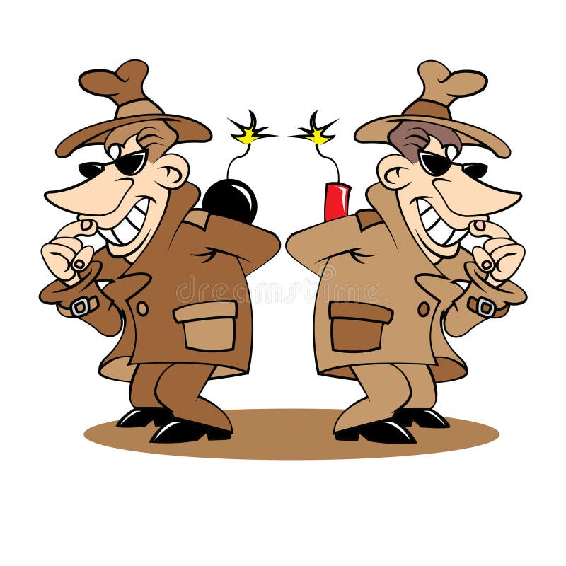 Two spies illustration stock vector. Illustration of inspector - 62327975