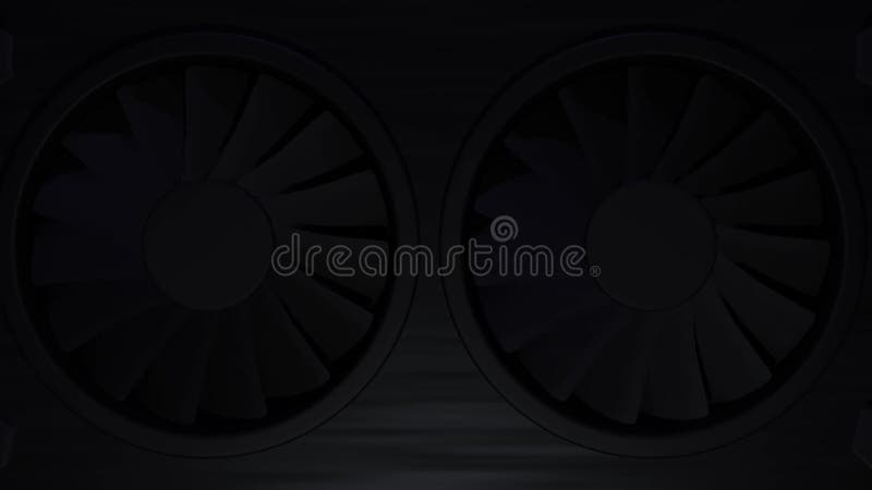 Two Spinning PC Fans Rotating in Perfect Sync Creating a Dynamic and ...