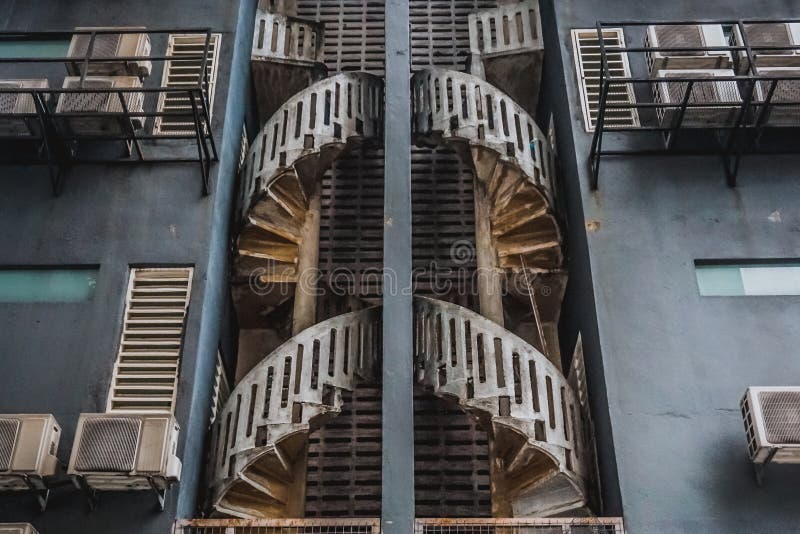 Two Spiral Staircases in Downtown in Kuala Lumpur Stock Image - Image ...