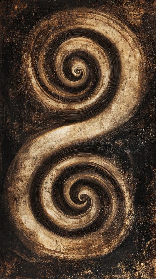 Two Spirals Rotating Gracefully Create an Infinity Symbol Against a ...