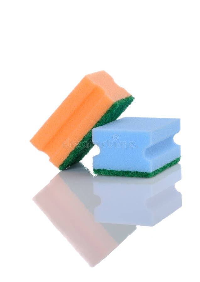 Two sponges stock photo. Image of blue, orange, kitchen - 22017944