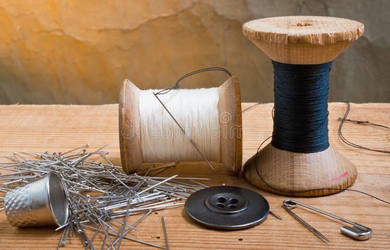 Two spools of thread stock image. Image of needle, field - 61078761