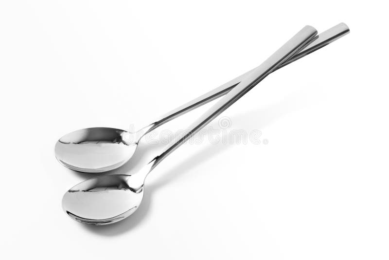 Two Spoons Isolate on White Stock Photo - Image of spoon, handle: 221702112