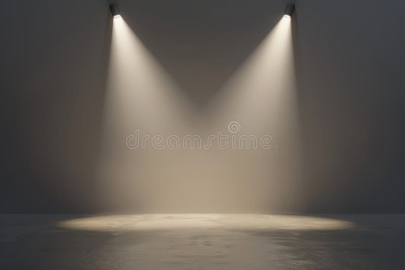 Two Spotlights Converging on Empty Stage Stock Image - Image of ...