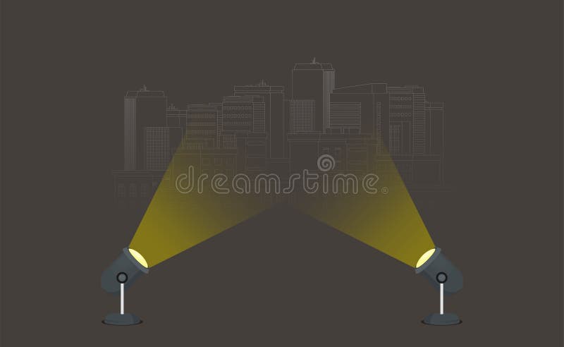 Two Spotlights in Flat Style Vector Stock Vector - Illustration of ...