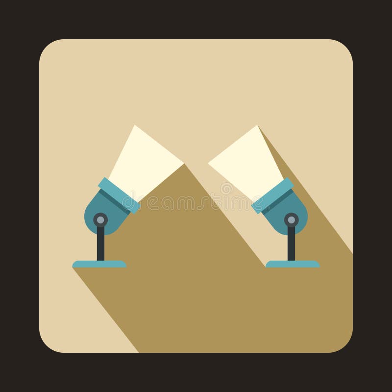 Two Spotlights Icon in Flat Style Stock Vector - Illustration of ...