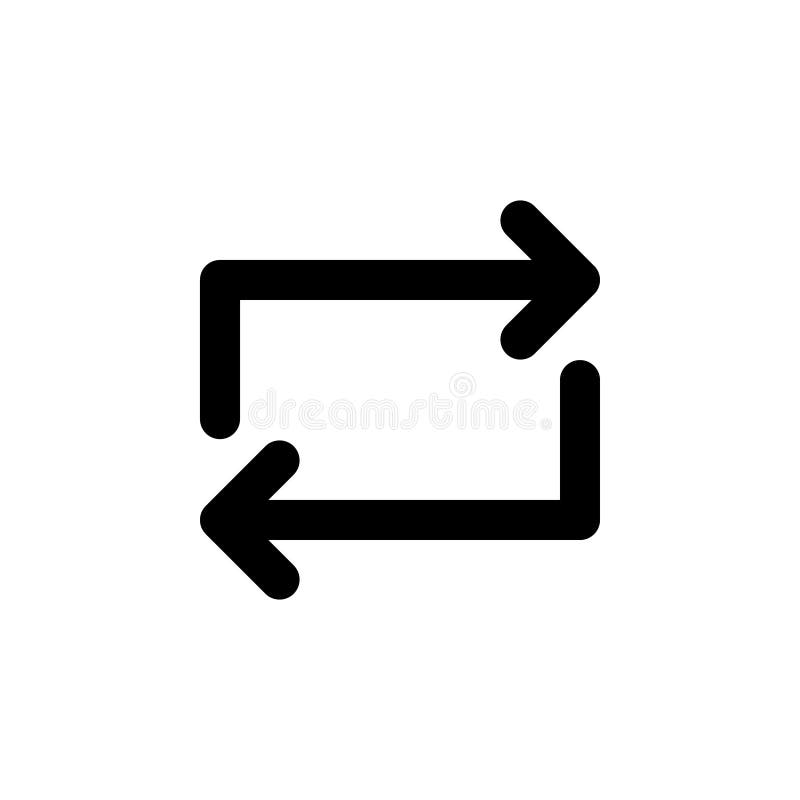 Two Square Arrows, Simple Web or Mobile Interface Vector Icon Stock ...