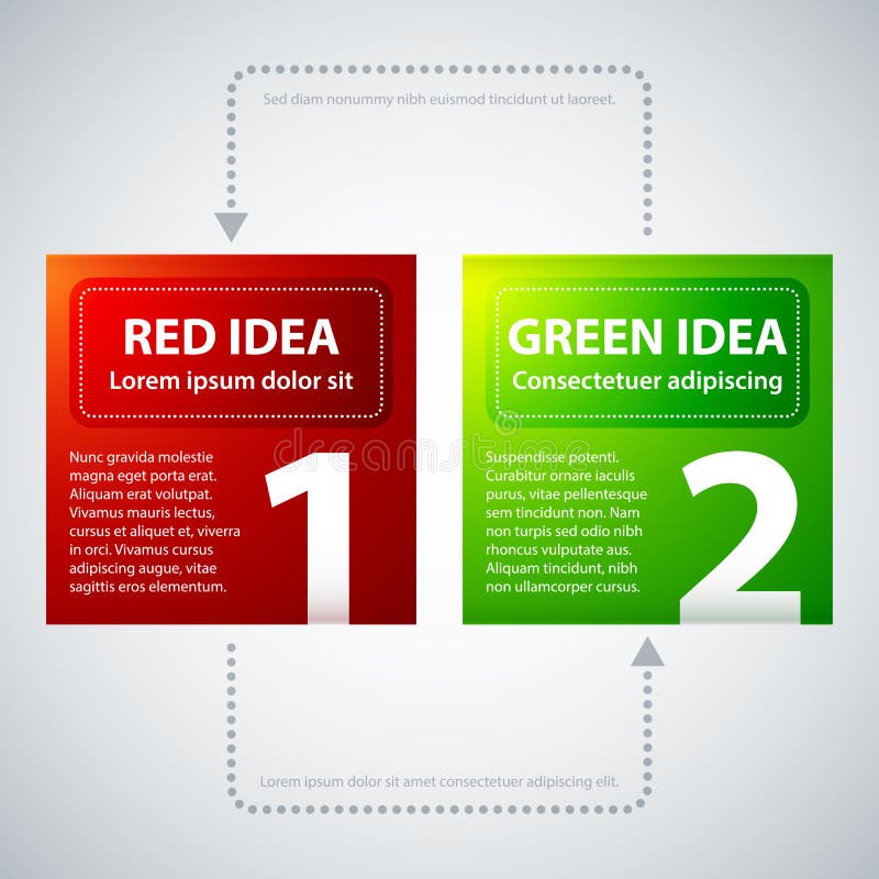 Two Square Banners with Arrows from One To the Other, Showing the ...