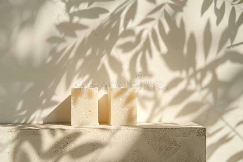 Natural Coconut Soap Bars with Leaf Shadows – Organic Skincare Product ...