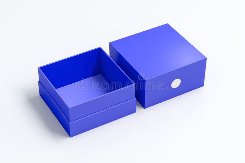 Two Square Boxes Opened and Closed Stock Illustration - Illustration of ...