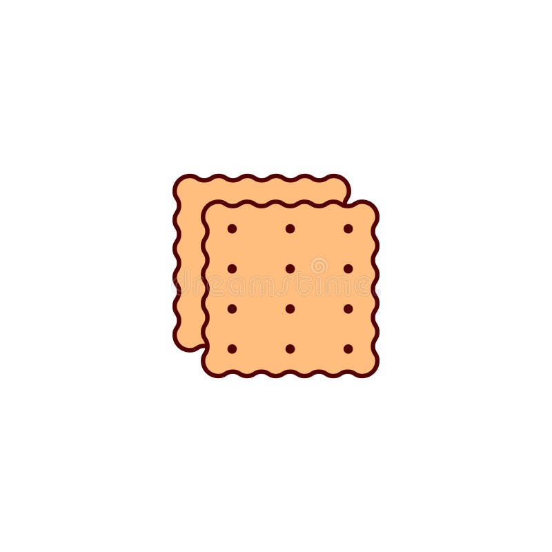 Two Square Cookies. Front and Back View. Vector Illustration and Icons ...