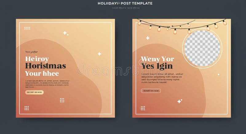 Two Square Holiday-themed Post Templates Featuring a Gradient ...