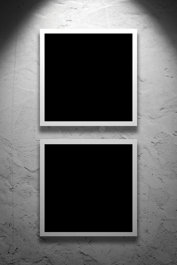 Two Square Paintings Hanging on the Art Gallery Wall Stock Image ...