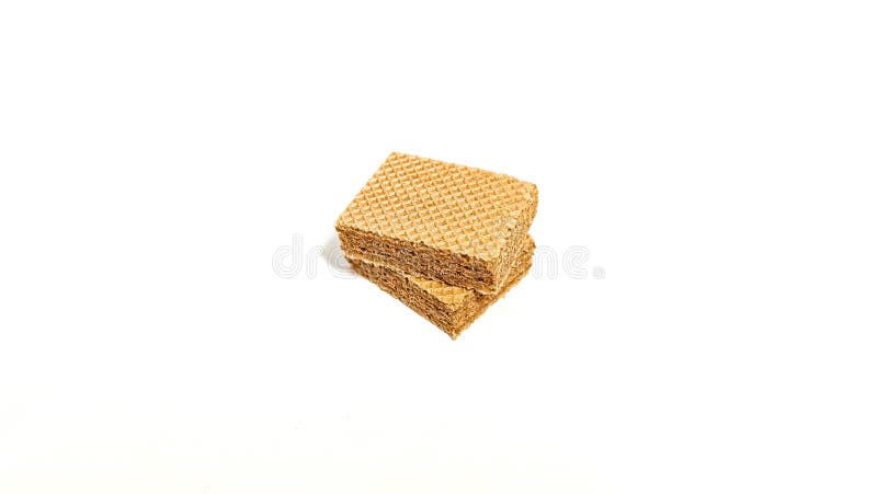 Chocolate Flavored Wafer Biscuits with a Square Shape Isolated on a ...