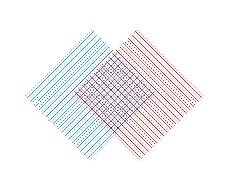 Two Squares of Parallel Lines Intersect Each Other. Geometric Shape for ...