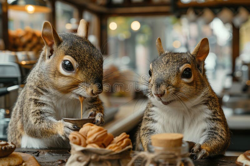Squirrel Drinking Coffee Gif