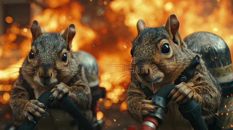 Squirrels Firefighters Stock Illustrations – 5 Squirrels Firefighters ...