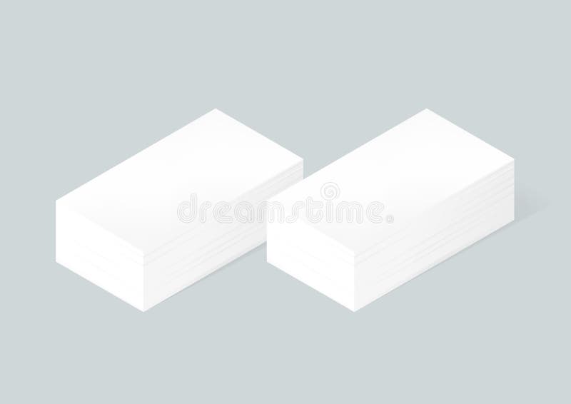 Two Stack of Blank Business Cards. Vector Mock Up Illustration. Stock ...