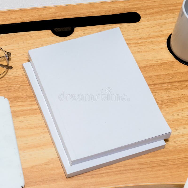 Mockup Image of Two Books with White Blank Cover Stock Photo - Image of ...