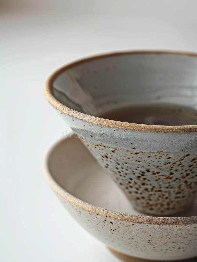 Two Stacked Ceramic Bowls Rustic Design Stock Photos - Free & Royalty ...