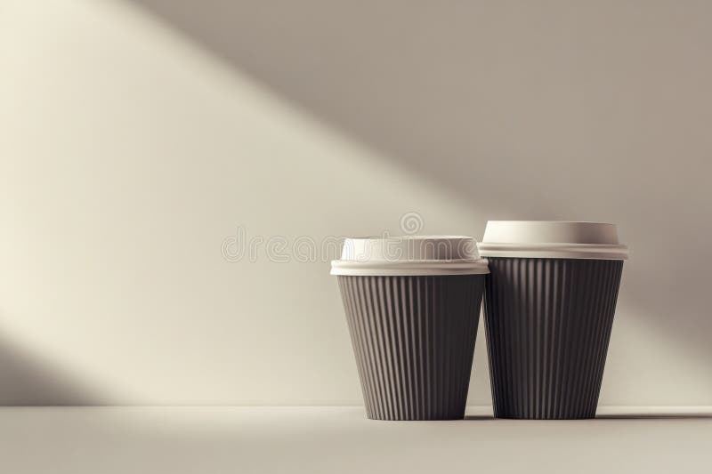 Two Stacked Coffee Cups on a Simple, Modern Surface with Soft Lighting ...