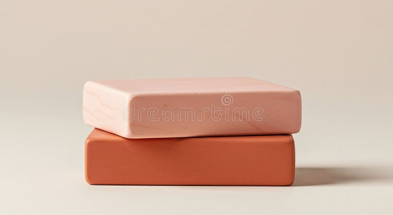 Two Stacked Polymer Clay Blocks in Warm Terracotta and Pink Hues Stock ...