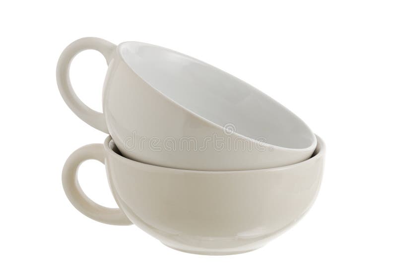 Two Stacked White Ceramic Soup Cups Stock Photo - Image of stacked ...