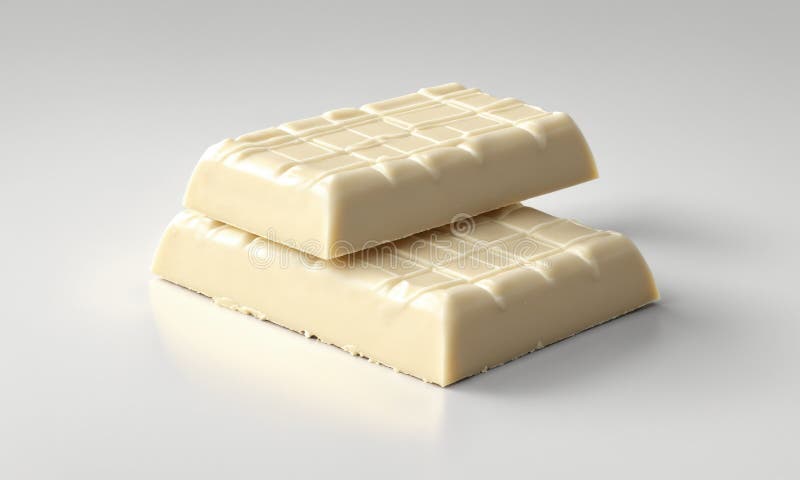 Two Stacked White Chocolate Bars with Embossed Grid Pattern Stock ...