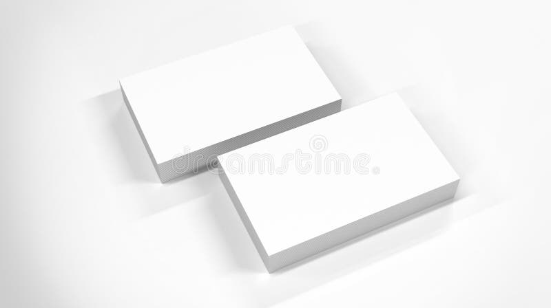 Two Stacks of Blank Business Cards Mockup on White Background. Stock ...