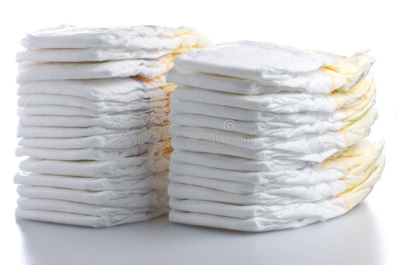 Two Stacks of Diapers stock image. Image of heap, personal - 33921487