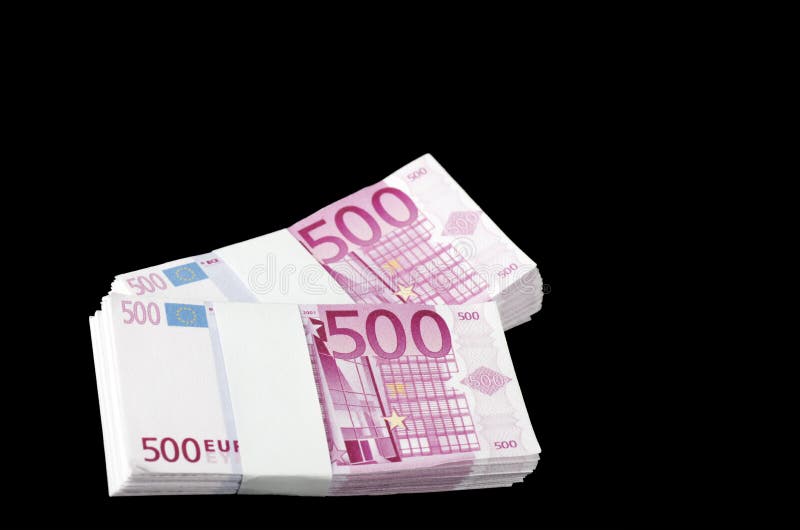 Two Stacks of 500 Euro Banknotes Stock Image - Image of banknote ...