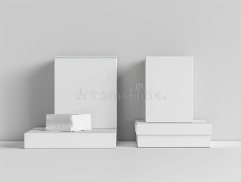 Paper Boxes on Table stock photo. Image of white, boxes - 362597212