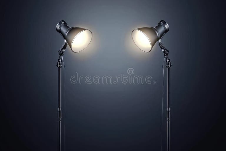 Two Stage Lights Illuminate, Showing Focus and Spotlight, Offering ...