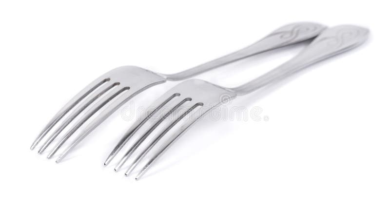 Two stainless steel forks stock image. Image of eating - 190643207