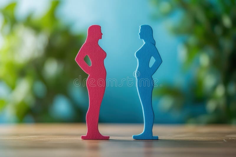 Figures Representing Diverse Body Types in a Peaceful Setting with ...