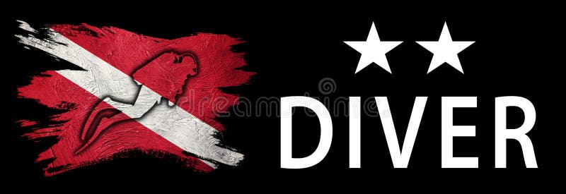 Two Star Diver, Diver Down Flag, Scuba Flag Stock Photo - Image of ...