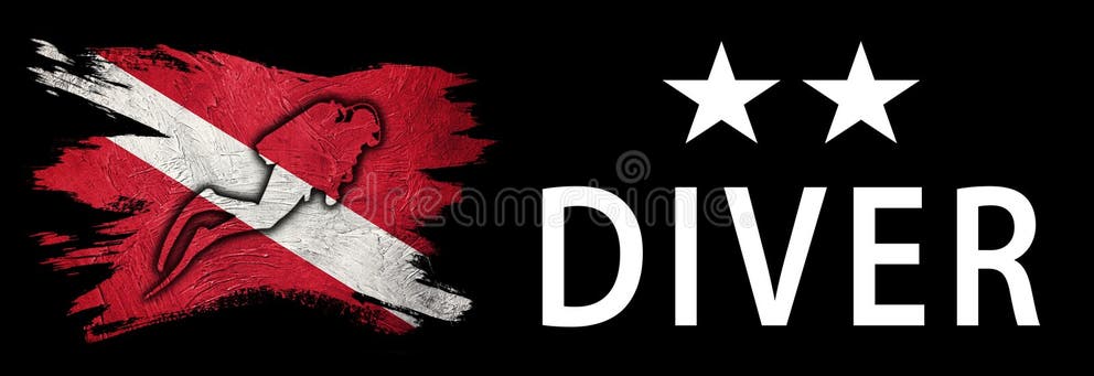 Two Star Diver, Diver Down Flag, Scuba Flag Stock Photo - Image of ...