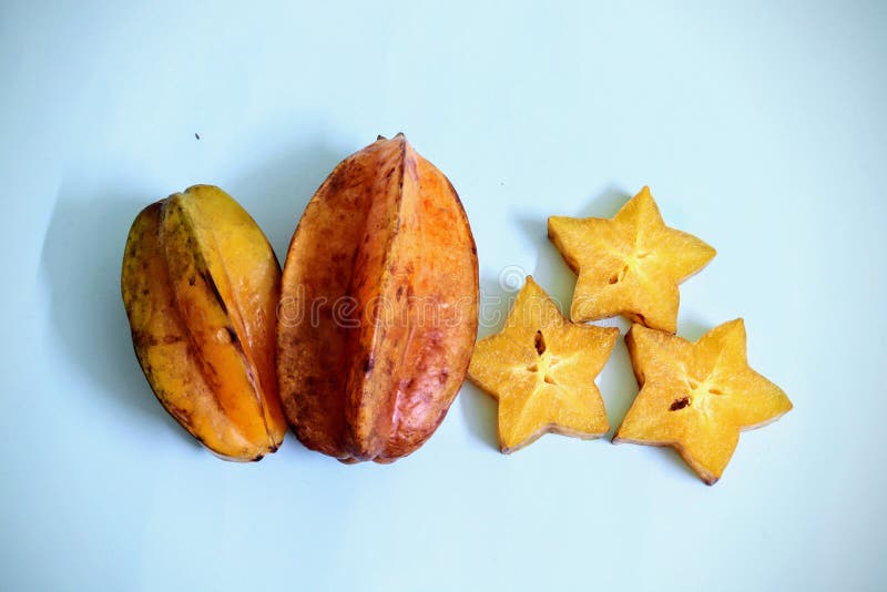 Two Star Fruit or Carambola a Tropical Fruit Stock Photo - Image of ...