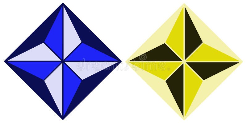 Two Stars in Blue and Yellow Color Stock Vector - Illustration of ...
