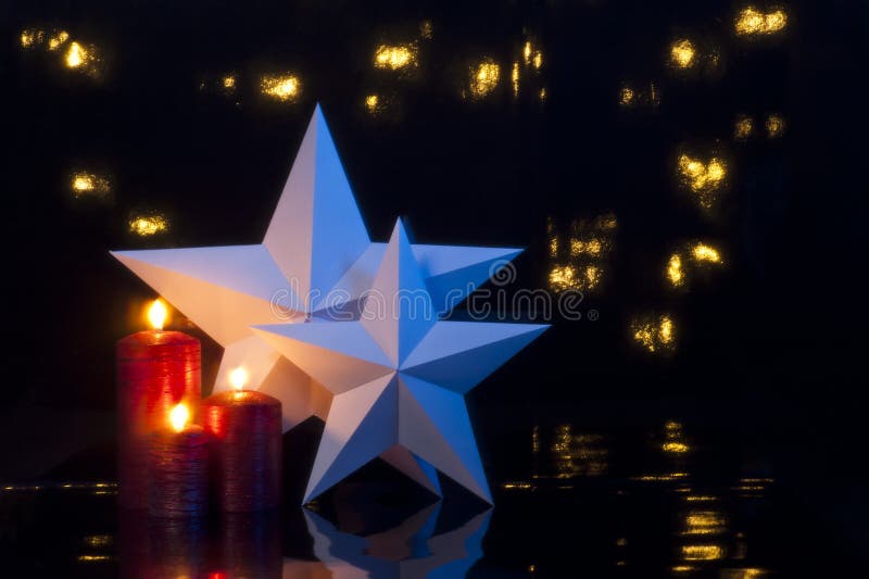 Two Stars in Front of Dark Background Stock Image - Image of design ...