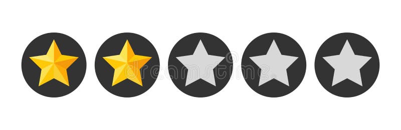 Two stars rating button stock vector. Illustration of concept - 257682948