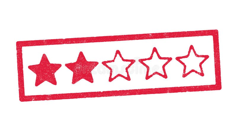 Two stars red ink stamp stock vector. Illustration of label - 313495454
