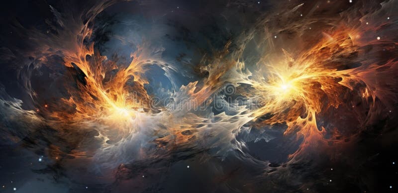 Two Stars in the Sky Going To Unite, Concept of Distant Celestial ...