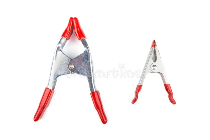 Two steel clamps stock image. Image of white, steel, work - 67806315