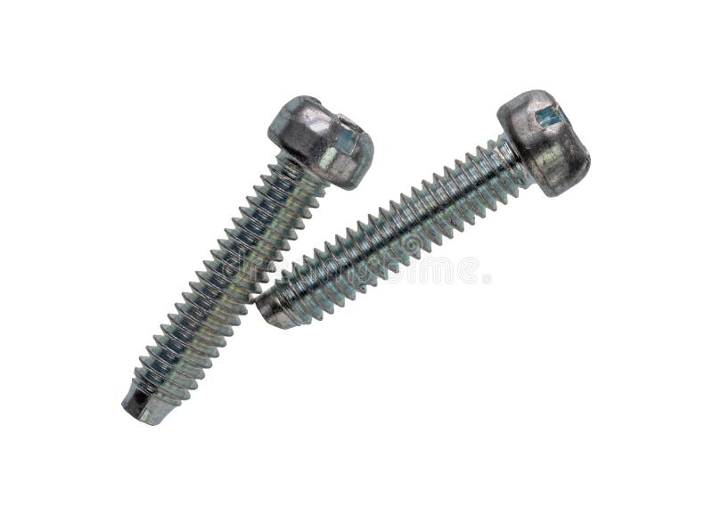 Two Steel Machine Screws on a White Background Stock Image - Image of ...